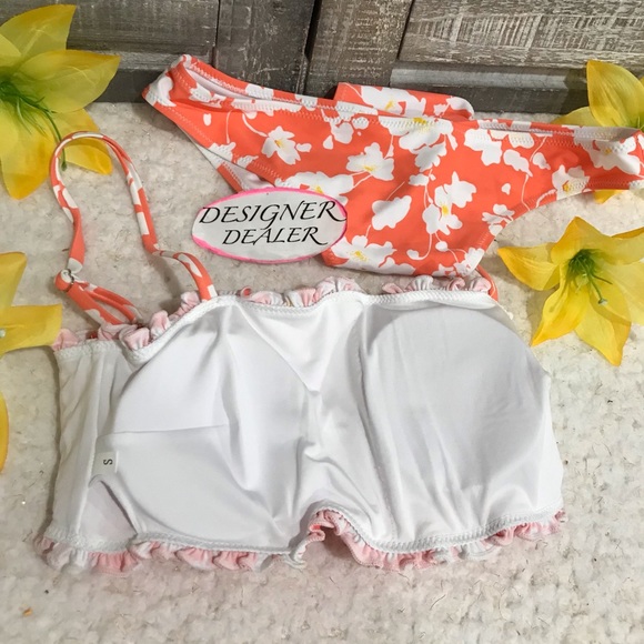 Cupshe | Swim | Cupshe Bandeaus Floral Smock Padded Bikini Small | Poshmark